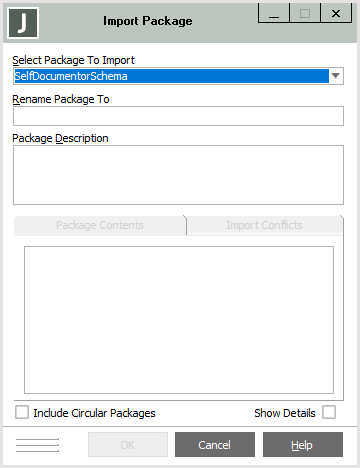 Adding an Imported Package to Your Schema