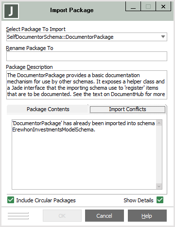Adding an Imported Package to Your Schema
